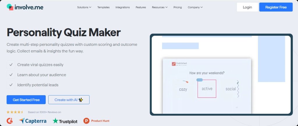 Best Tools To Create Fun Personality Quizzes That Capture Leads | involve.me