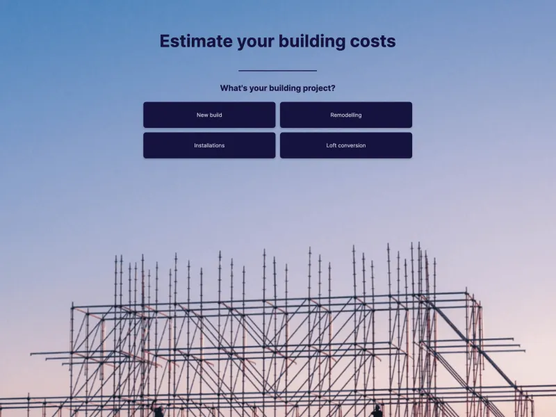 Building Cost Calculator Template | Quick and Precise | involve.me