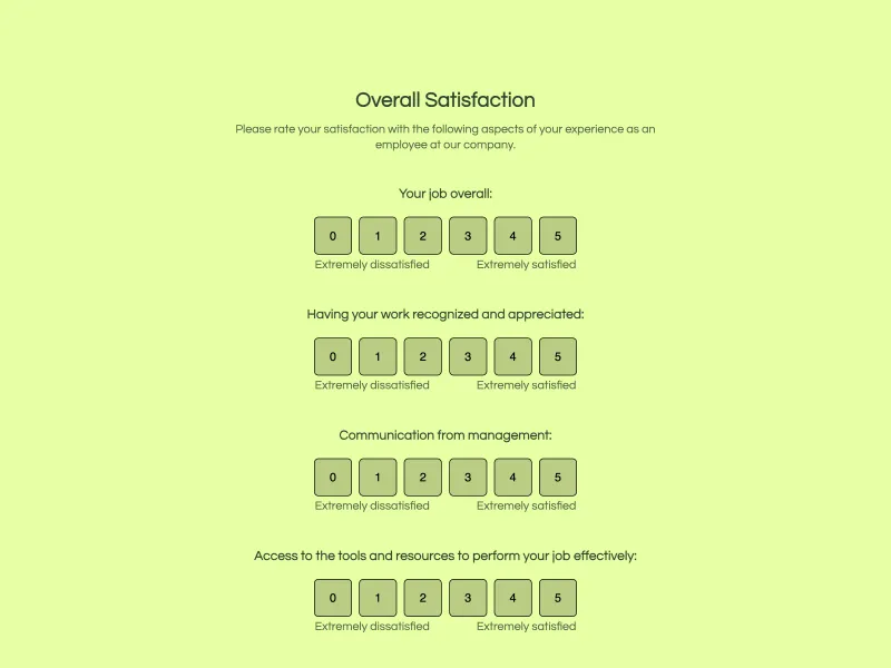 Employee Satisfaction Survey Template | Workplace Happiness | involve.me