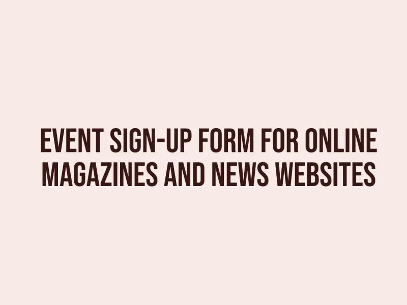 Event Sign-Up Form Template | Boost Event Attendance | involve.me