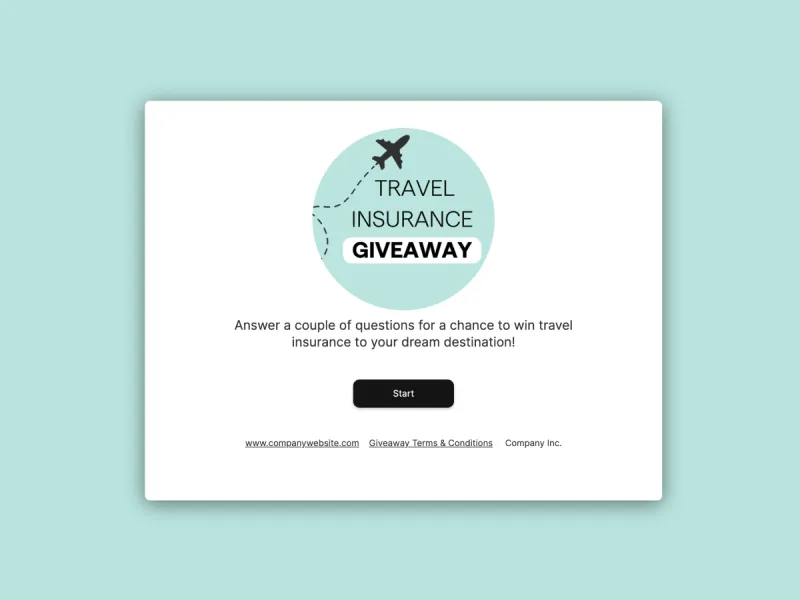 Efficient Giveaway Form Template for Insurance Providers | involve.me