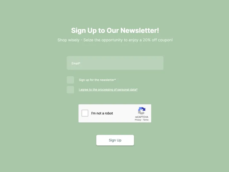 Newsletter Signup Form for Ecommerce | involve.me