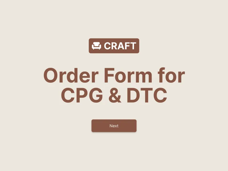 Streamlined Order Form Template for CPG & DTC Brands | involve.me
