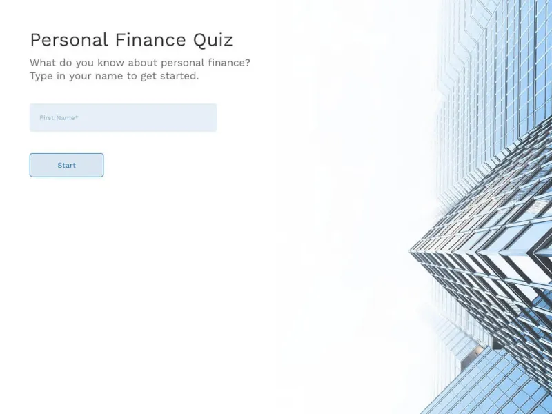 Personal Finance Quiz Template | Evaluate Your Audience | involve.me