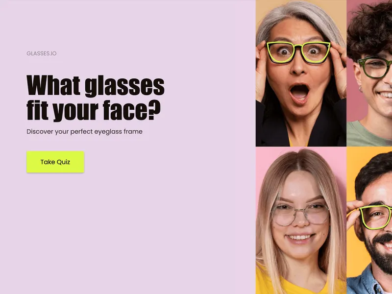 Glasses Recommendation Quiz Template for Eyewear Brands | involve.me